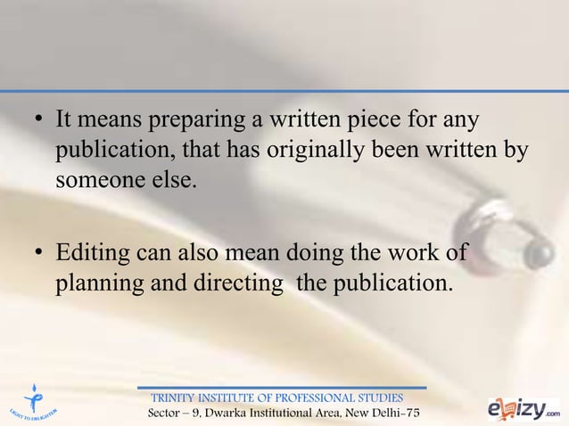 Print Journalism- EDITING | PPTX