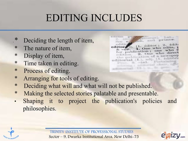 Print Journalism- EDITING | PPTX