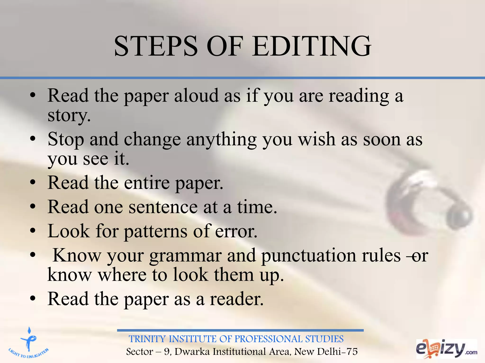 PRINT JOURNALISM II- OBJECTIVES OF EDITING | PPT
