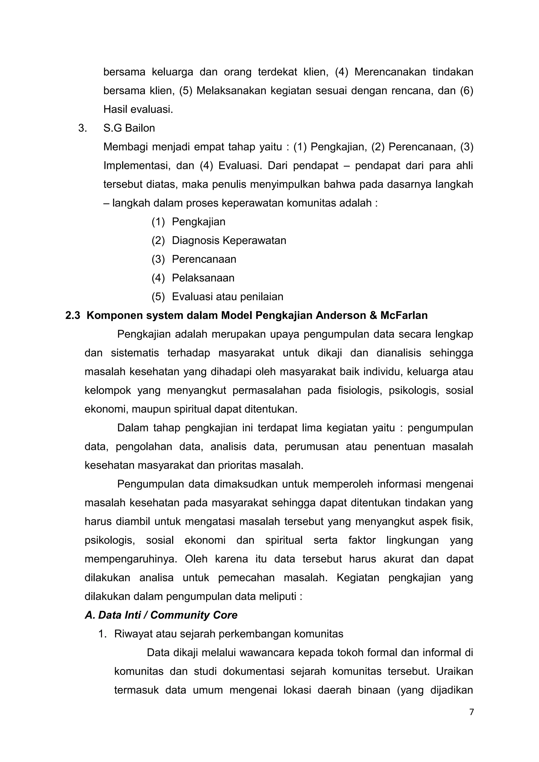 format pengkajian keperawatan komunitas | DOC