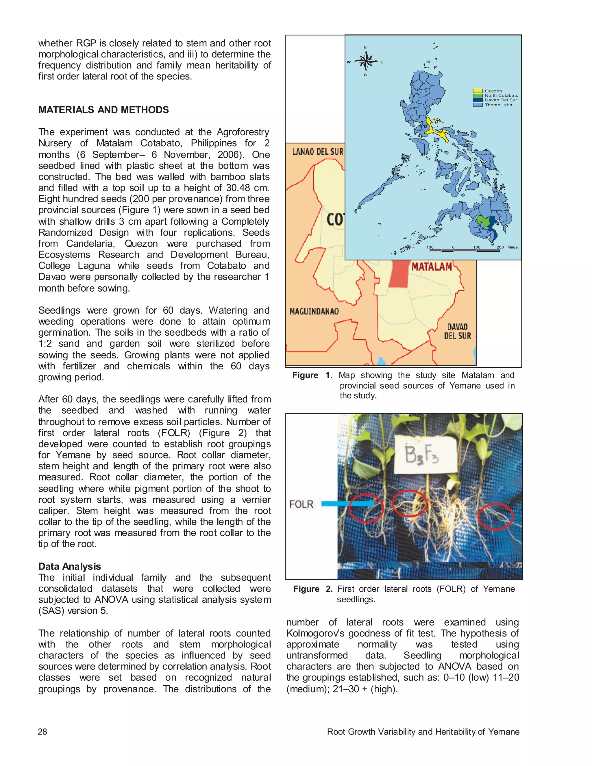 Root Growth Potential, Variability and Heritability of Yemane (Gmelina ...