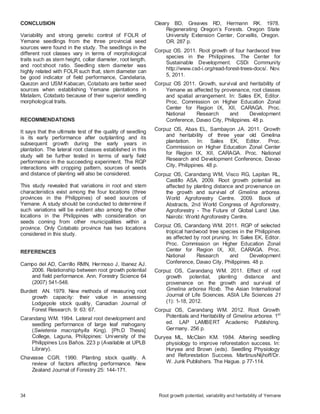 Root Growth Potential, Variability and Heritability of Yemane (Gmelina ...