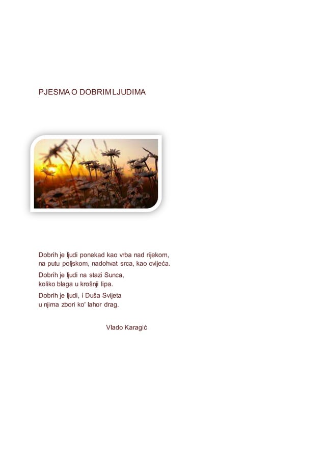 Pjesma o dobrim ljudima | DOCX