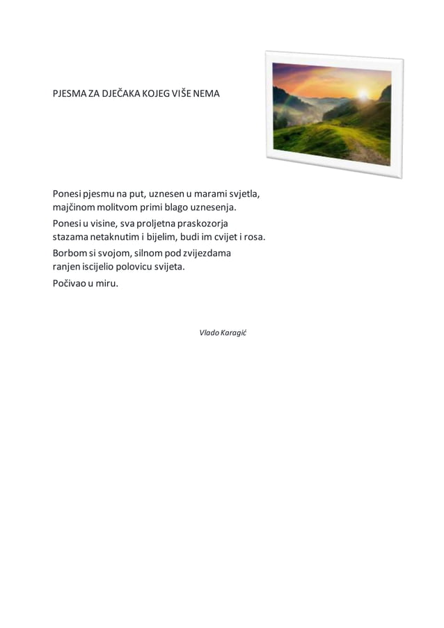 Pjesma za dječaka kojeg više nema | DOCX