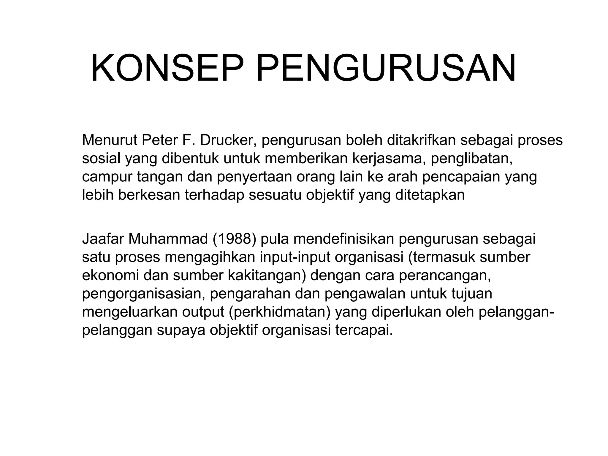 Pjm 3112 konsep pengurusan. | PPT