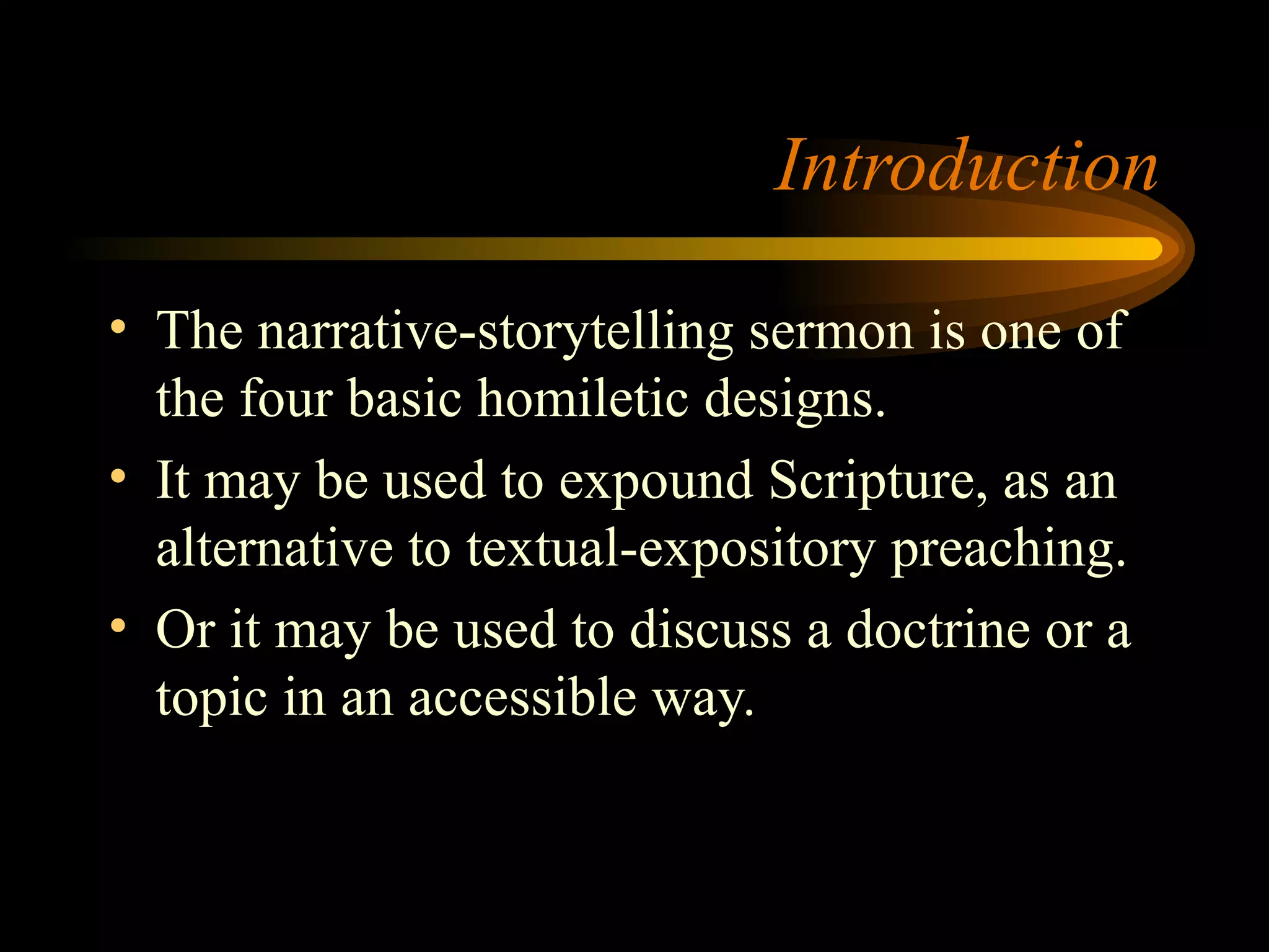 The Narrative-Storytelling Sermon | PPT