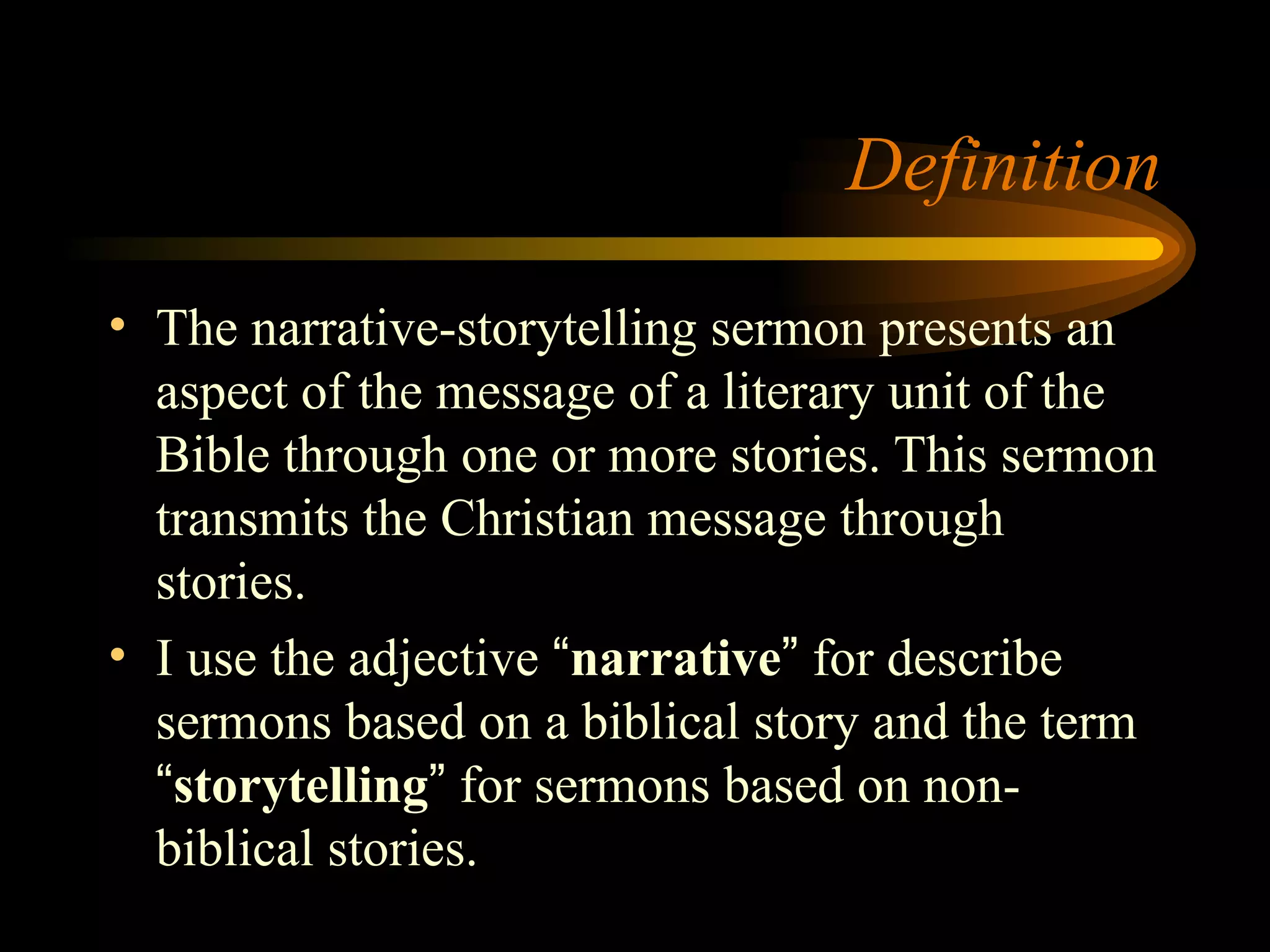 The Narrative-Storytelling Sermon | PPT