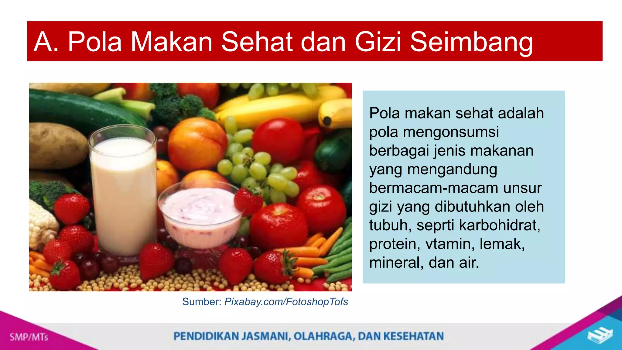 Pjok kelas 7 bab 10 pola makan sehat, bergizi, dan seimbang | PPTX