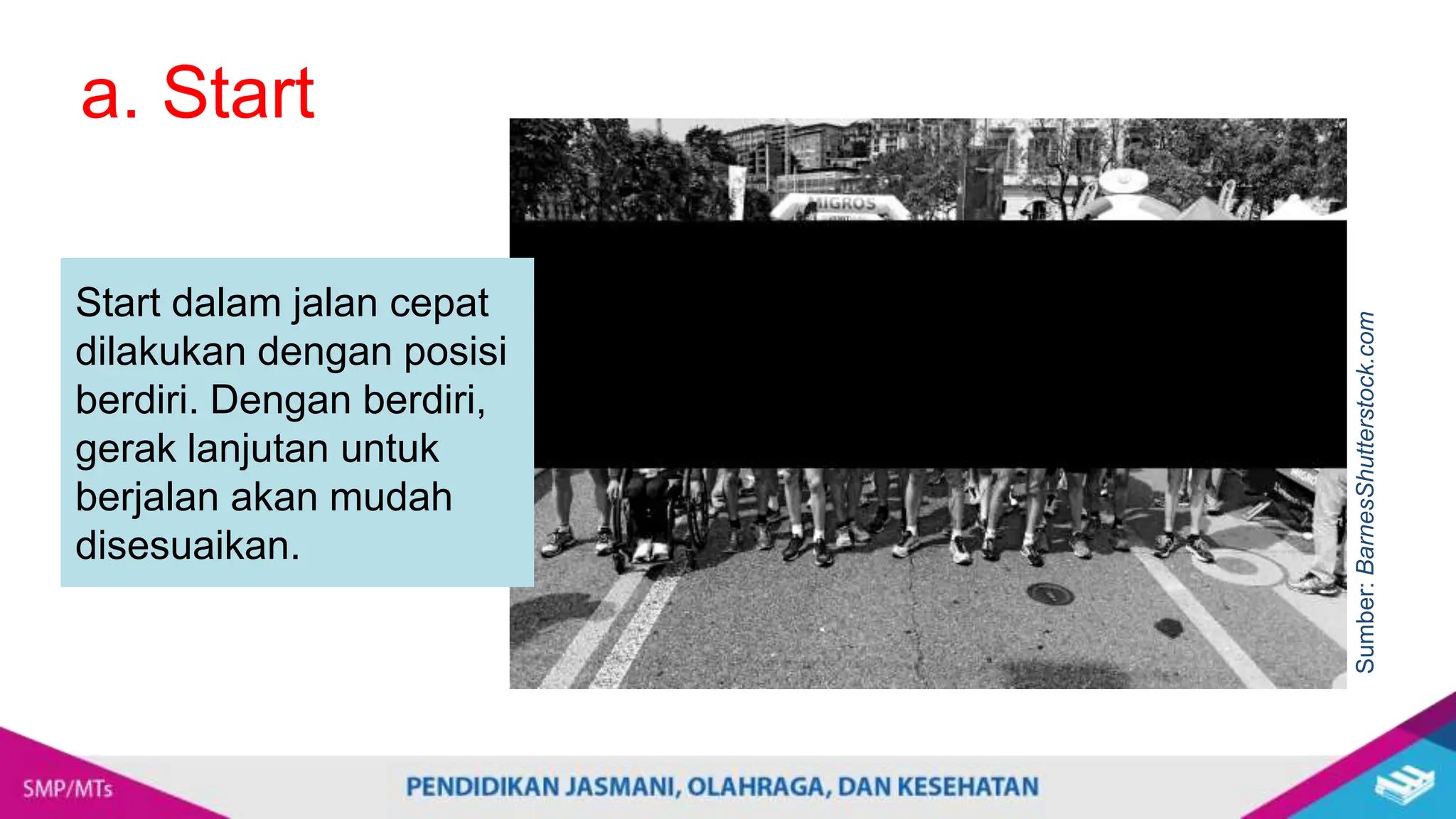 PJOK Kelas 7 Bab 3 Atletik.pptx berisi Teknik Start,gerakan kaki,ayunan ...