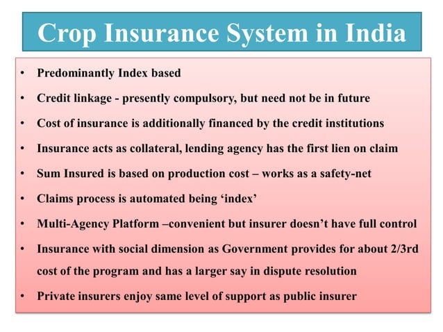 Crop insurance in India | PPT