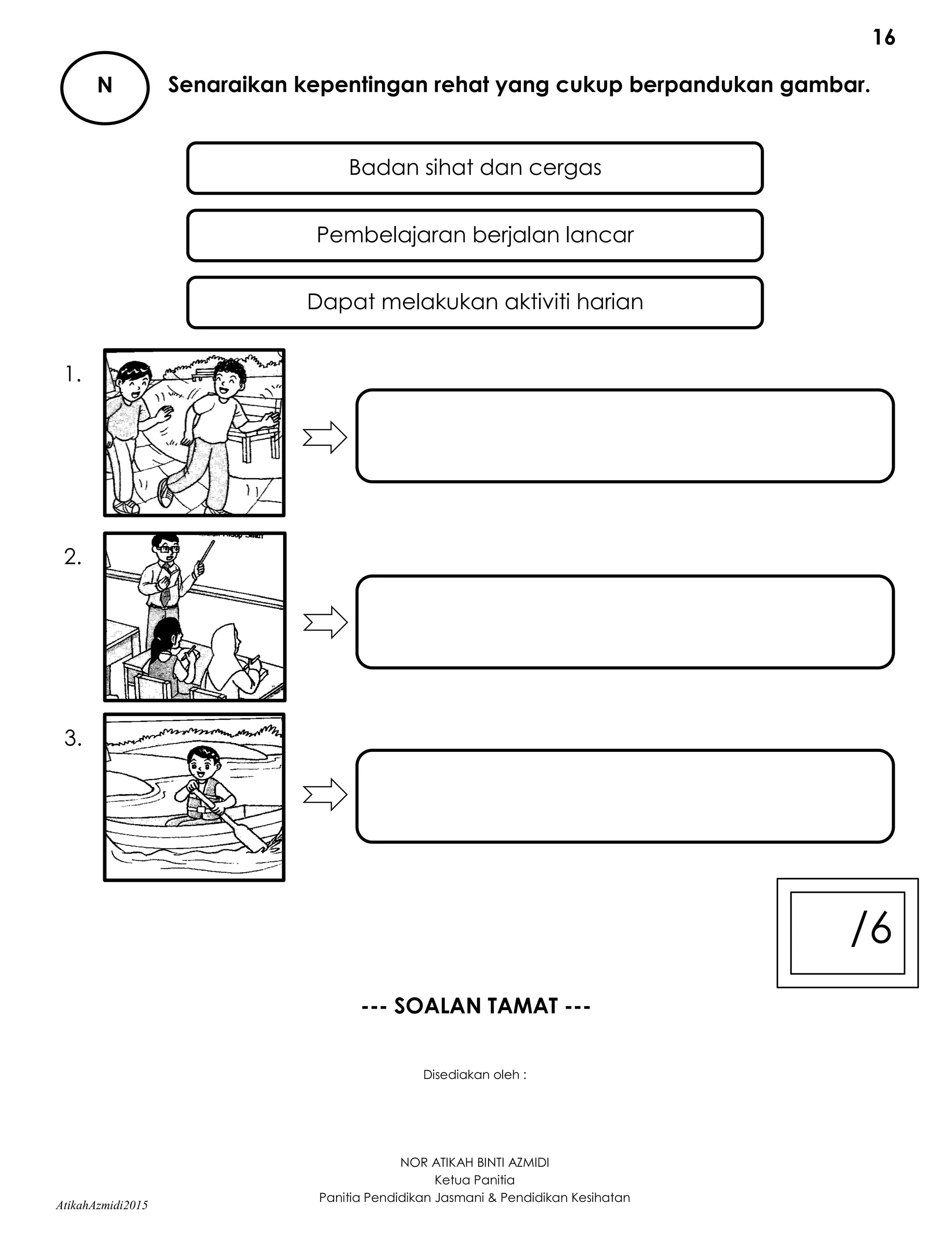 SOALAN PEPERIKSAAN AKHIR TAHUN PJ&PK TAHUN 2 | PDF