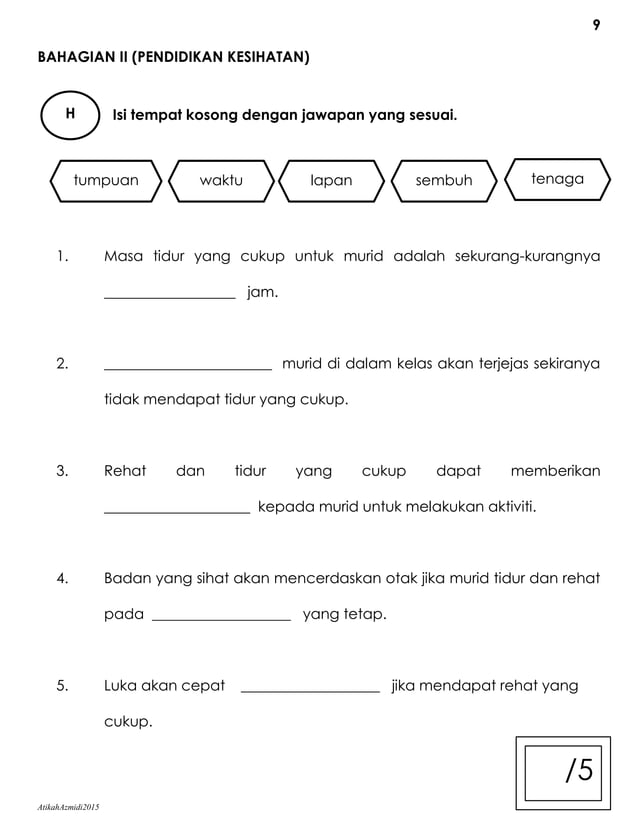 Soalan Peperiksaan Akhir Tahun Pj Pk Tahun 2 Pdf
