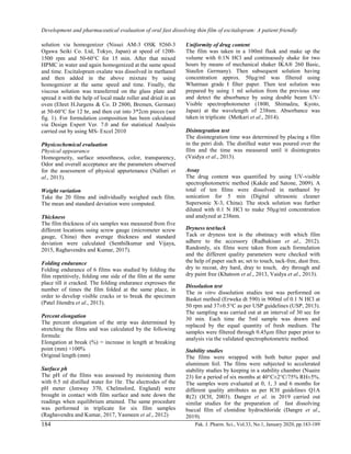 Development and pharmaceutical evaluation of oral fast dissolving thin ...