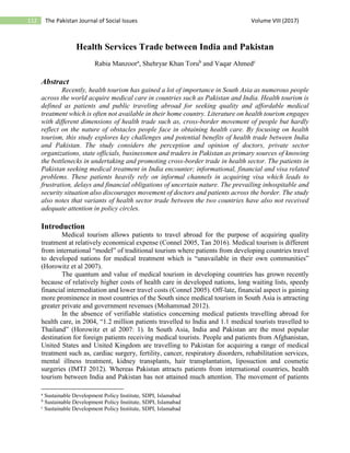 Health Services Trade between India and Pakistan | PDF