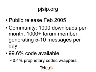 PJSIP Project by Teluu | PPT