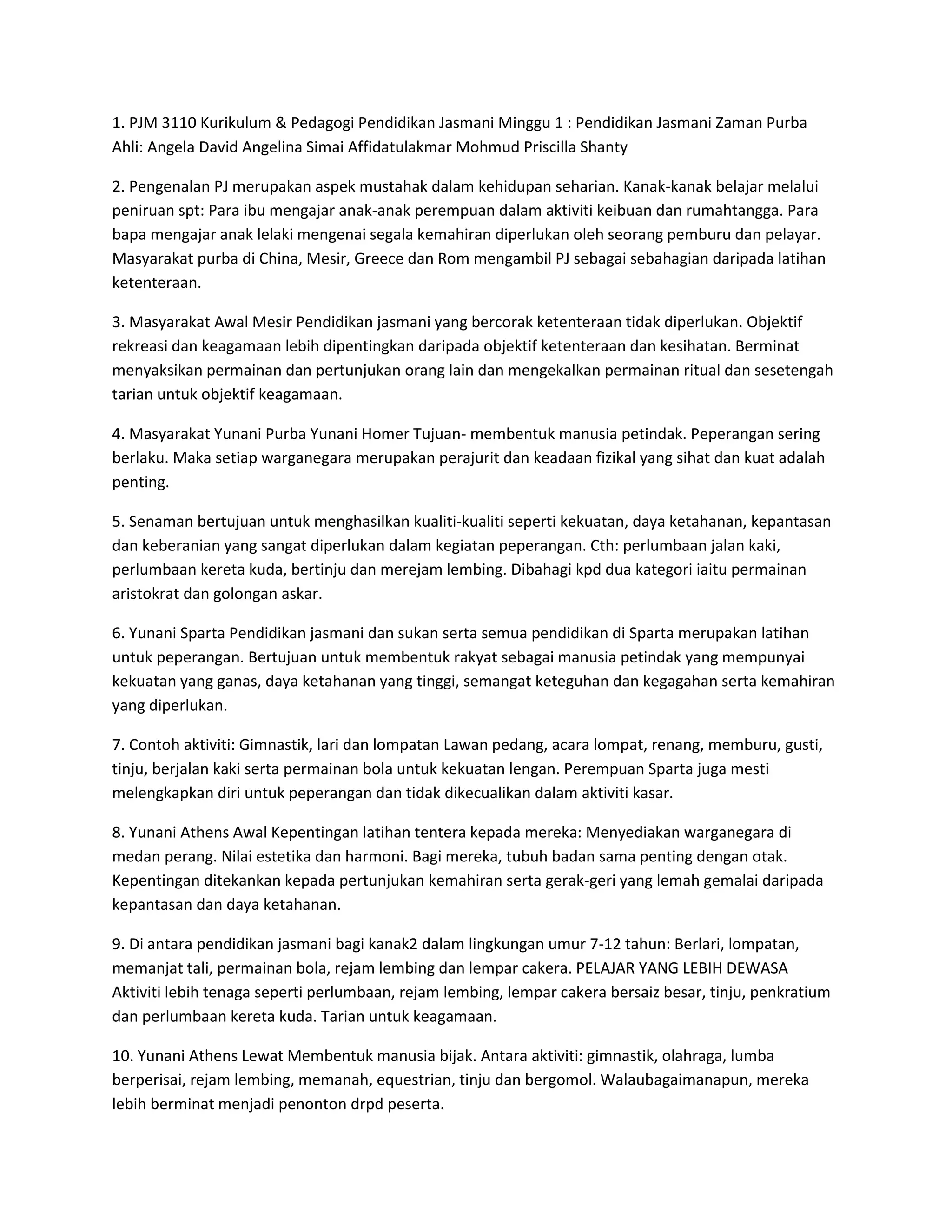 Pj; zaman purba | DOCX