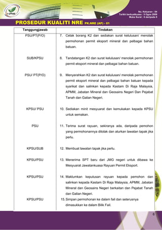 Pk.nre (ap) 01 pengeluaran permit eksport mineral dan pelbagai bahan ...