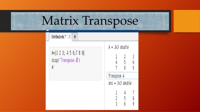 Basic matlab and matrix