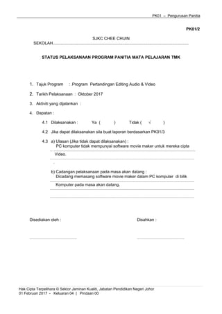 Pk01 2 status laporan bt 2017 reading for fun | DOC