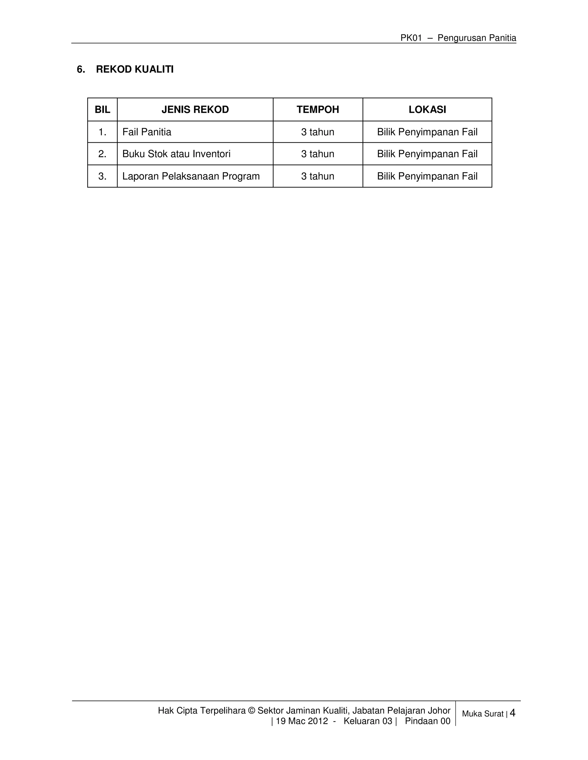 Pk 01 pengurusan panitia | PDF