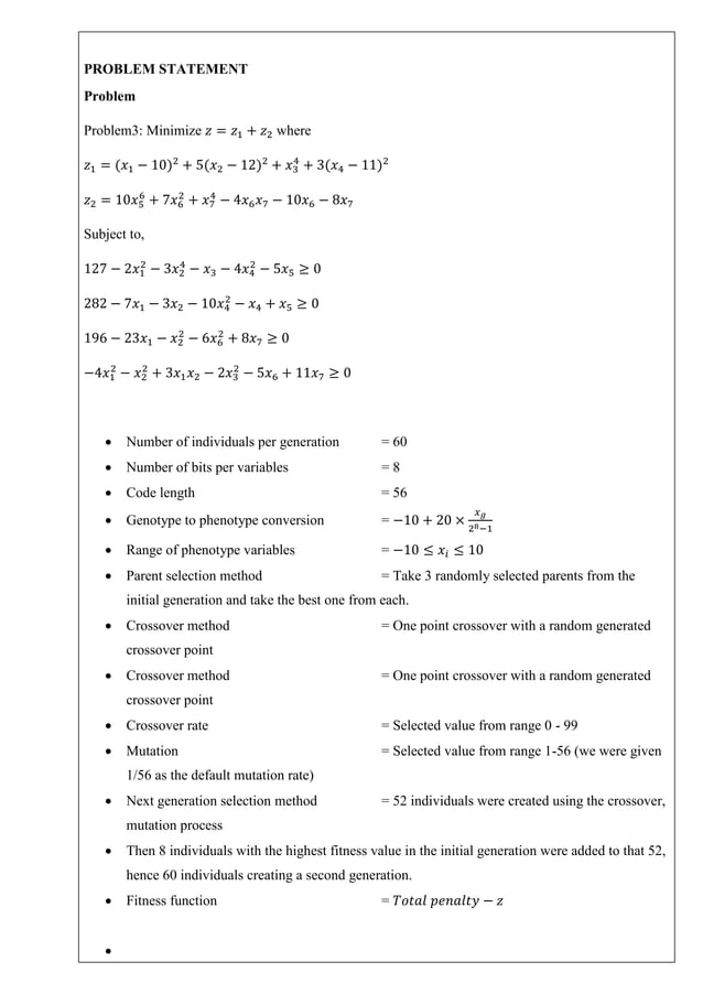 Solving Non Linear Programming Minimization Problem Using Genetic Algorithm Pdf