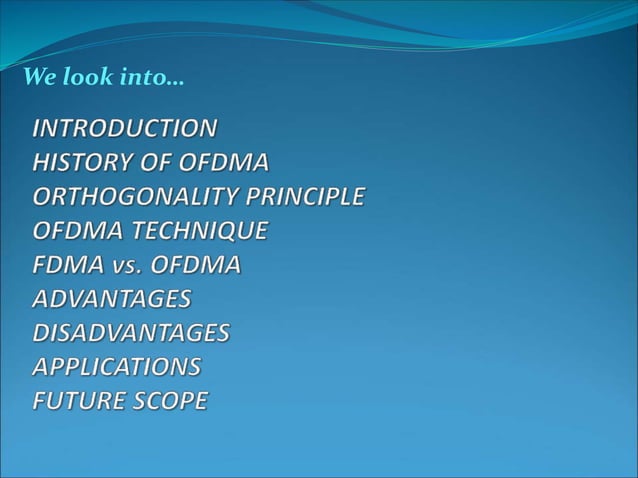 OFDMA - Orthogonal Frequency Division Multiple Access PPT by PREM KAMAL ...