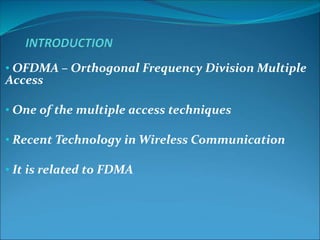OFDMA - Orthogonal Frequency Division Multiple Access PPT by PREM KAMAL | PPT