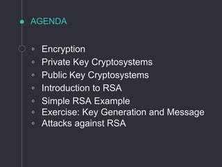 Public Key Cryptosystems and RSA | PPT