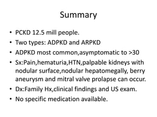 Polycystic Kidney disease | PPTX