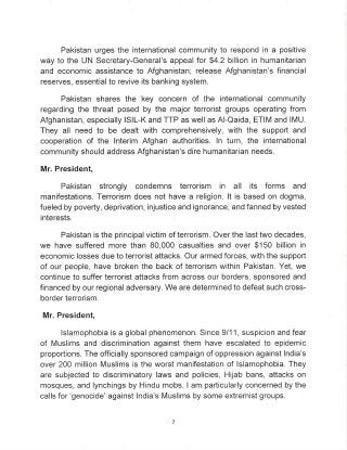 Prime Minister Shehbaz Sharif speech at 77th Session of UNGA | PDF