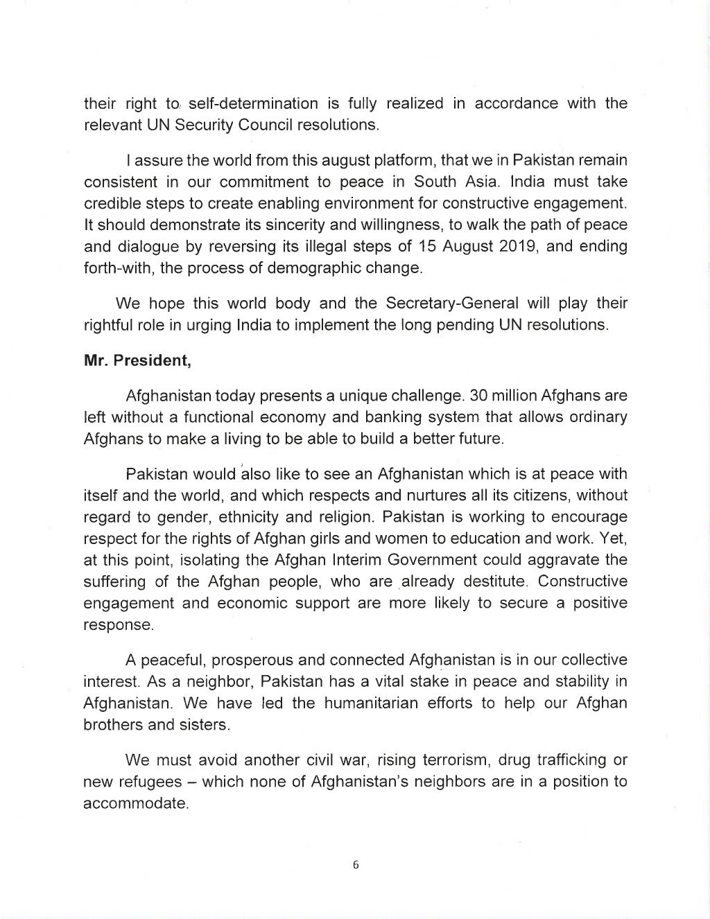 Prime Minister Shehbaz Sharif speech at 77th Session of UNGA | PDF