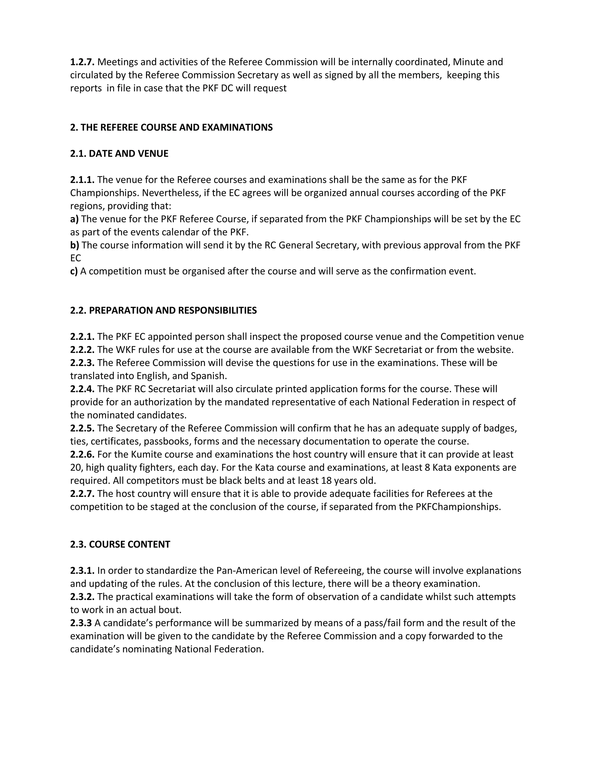 PKF REFEREE COMMISION RULES | PDF