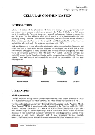 Cellular Communication Report | PDF