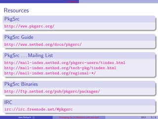 PkgSrc in Five Minutes | PPT
