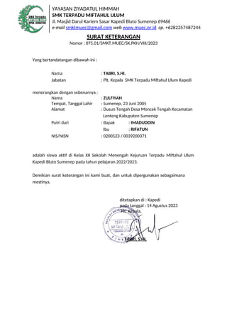 PKH Madrasah Aliyah 2024- TARBIYATUL BANAT.docx