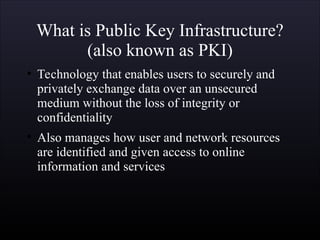 PKI Architecture Used for protecting the documents. | PPT