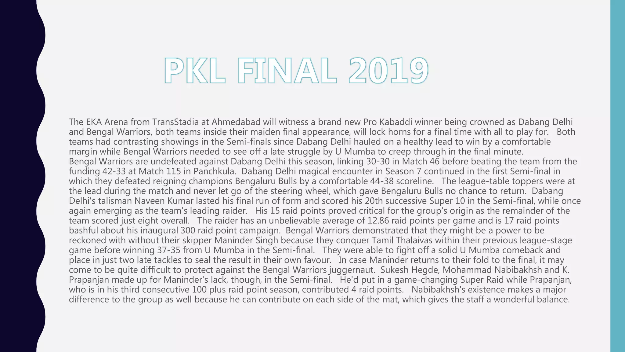 Pkl 2019 finals | PPTX