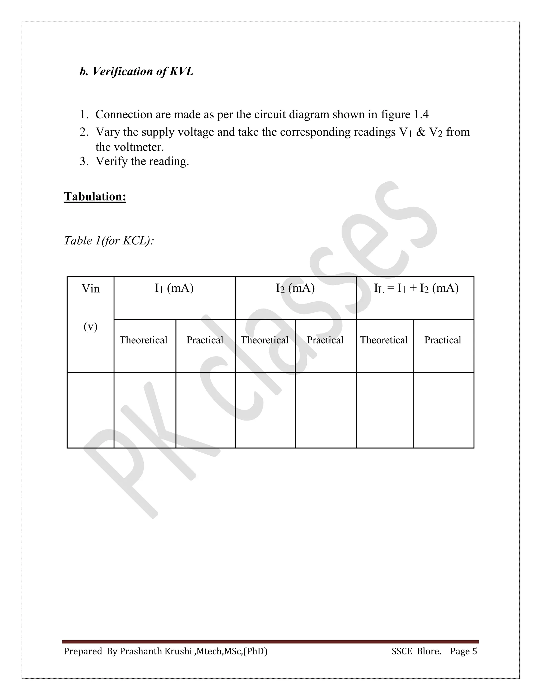Basic Electrical Engineering Lab Manual 2018 cbcs scheme VTU | PDF