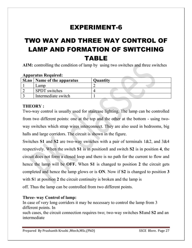 Basic Electrical Engineering Lab Manual 2018 cbcs scheme VTU | PDF