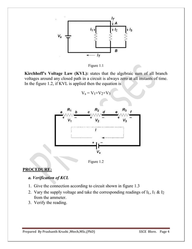 Basic Electrical Engineering Lab Manual 2018 cbcs scheme VTU | PDF