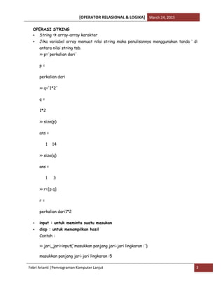 Operator Relasional & Logika | PDF