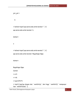Operator Relasional & Logika | PDF