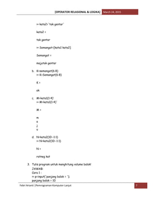 Operator Relasional & Logika | PDF