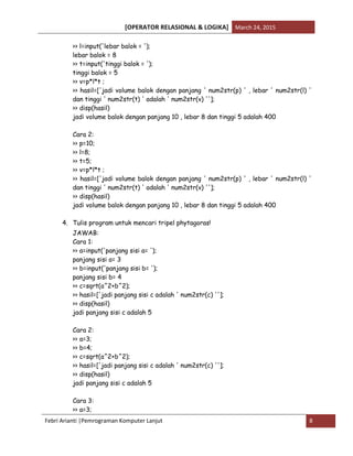 Operator Relasional & Logika | PDF