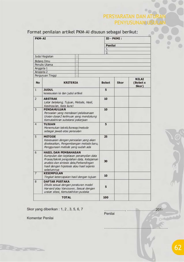 Pkm 2012-6-format-dan-struktur-usulan-pkm-karya-tulis | PDF