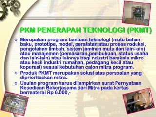PKM. program kreativitas mahasiswa sekarang | PPT