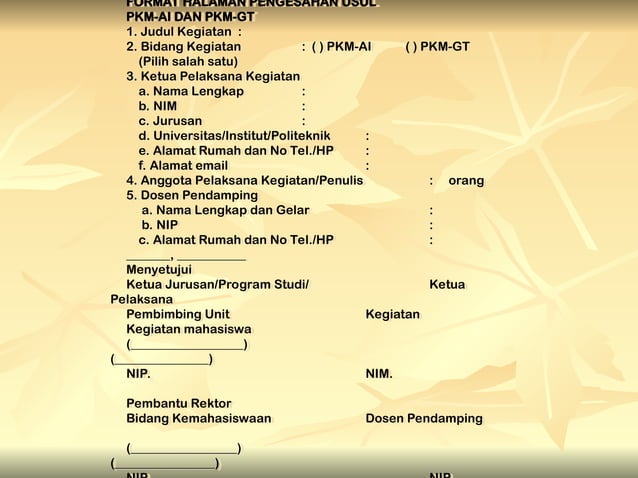 PKM. program kreativitas mahasiswa sekarang | PPT