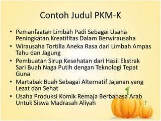 Pkm kewirausahaan | PPTX
