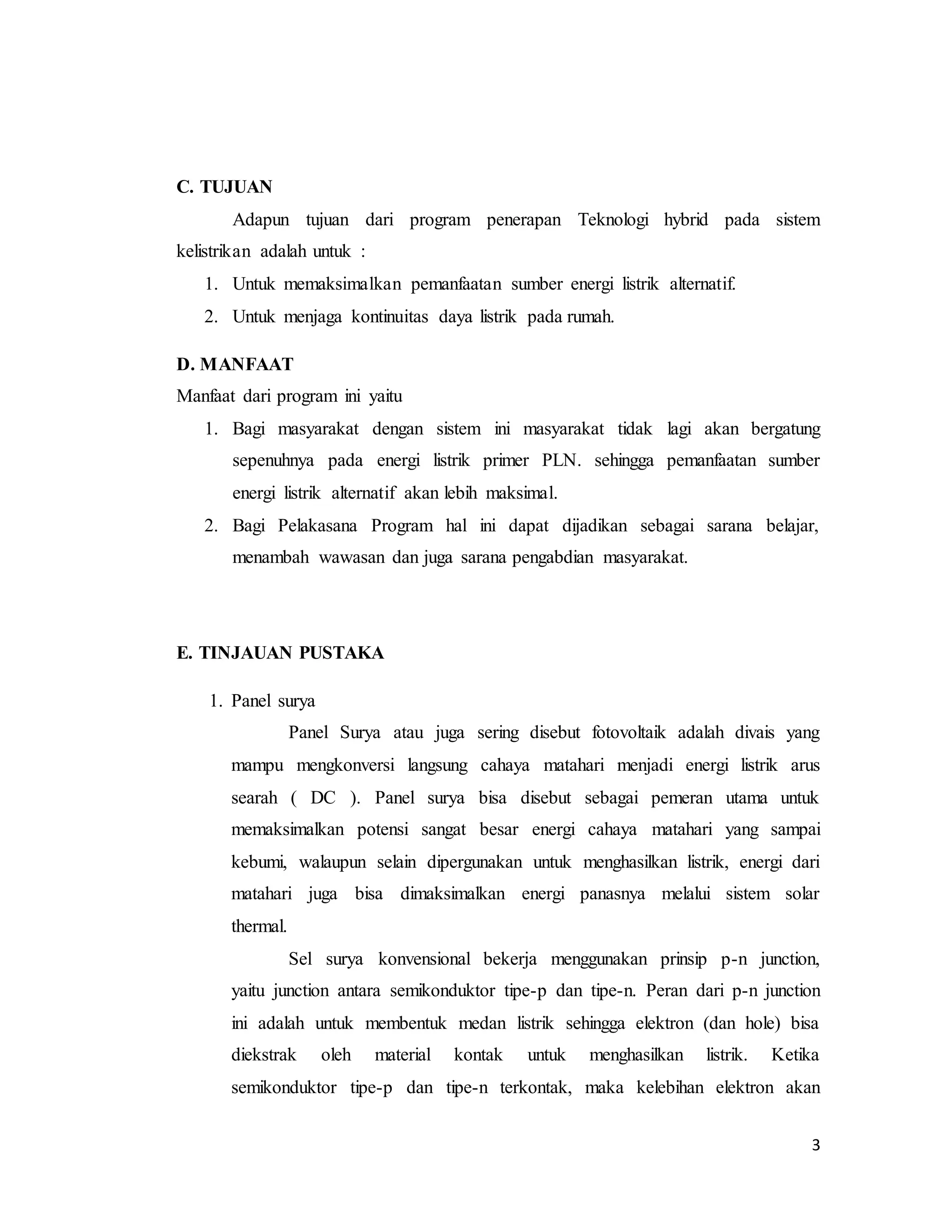 rancang bangun sistem hybrid PLTS-PLN | PDF