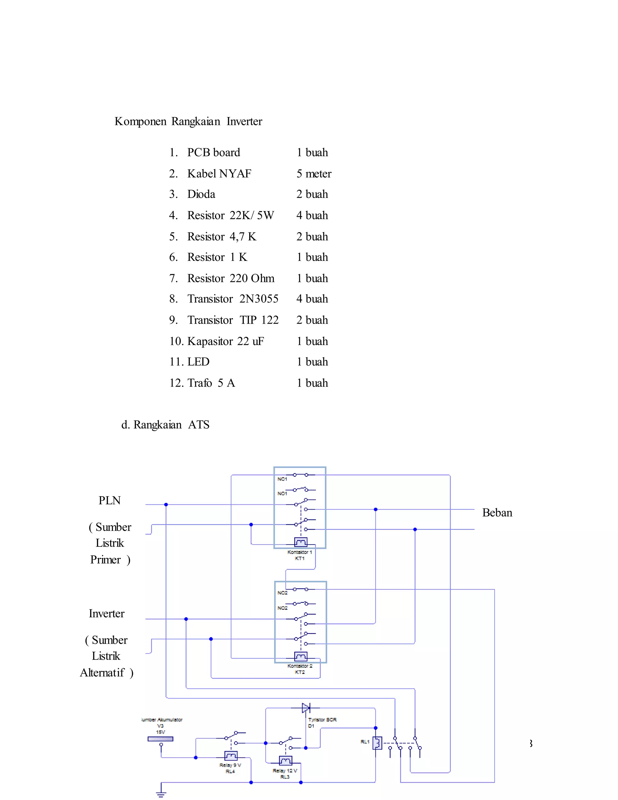 rancang bangun sistem hybrid PLTS-PLN | DOCX
